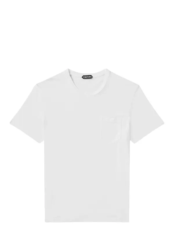 TOM FORD Cotton And Silk-blend Jersey T-shirt - White