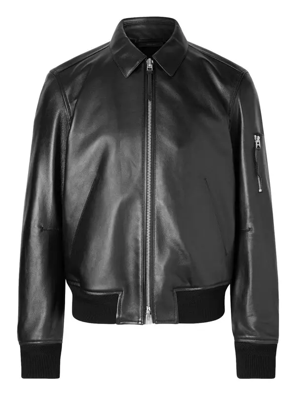 TOM FORD Leather Blouson Jacket - Black