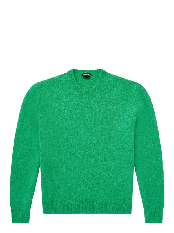 TOM FORD Alpaca-blend 5-gauge Sweater - Green