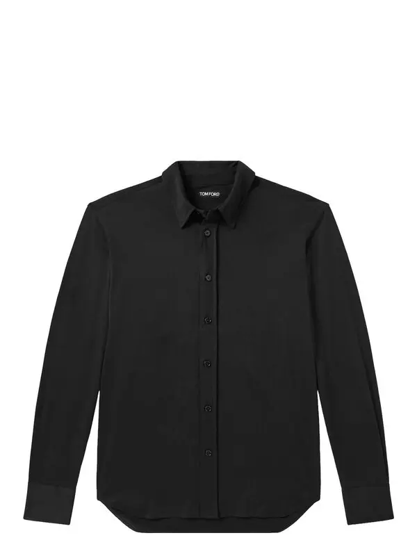 TOM FORD Silk And Cotton-blend Jersey Shirt - Black