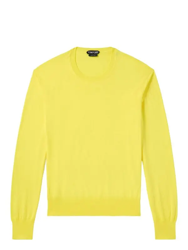 TOM FORD Cotton Crewneck Sweater - Yellow