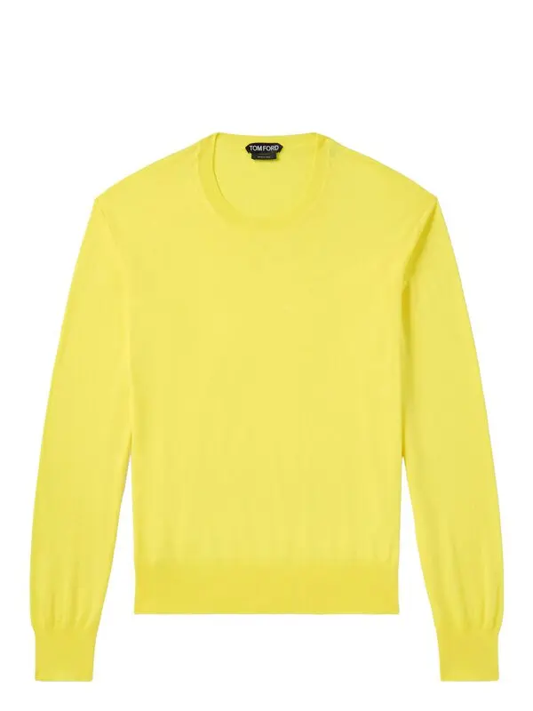 TOM FORD Cotton Crewneck Sweater - Yellow