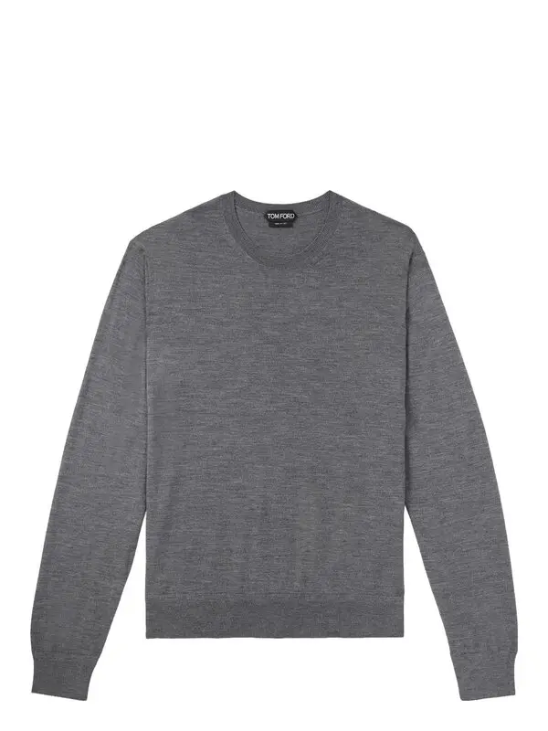TOM FORD Wool Crewneck Sweater - Gray