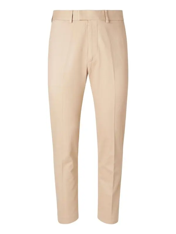 TOM FORD Straight-leg Cotton-drill Trousers - Beige