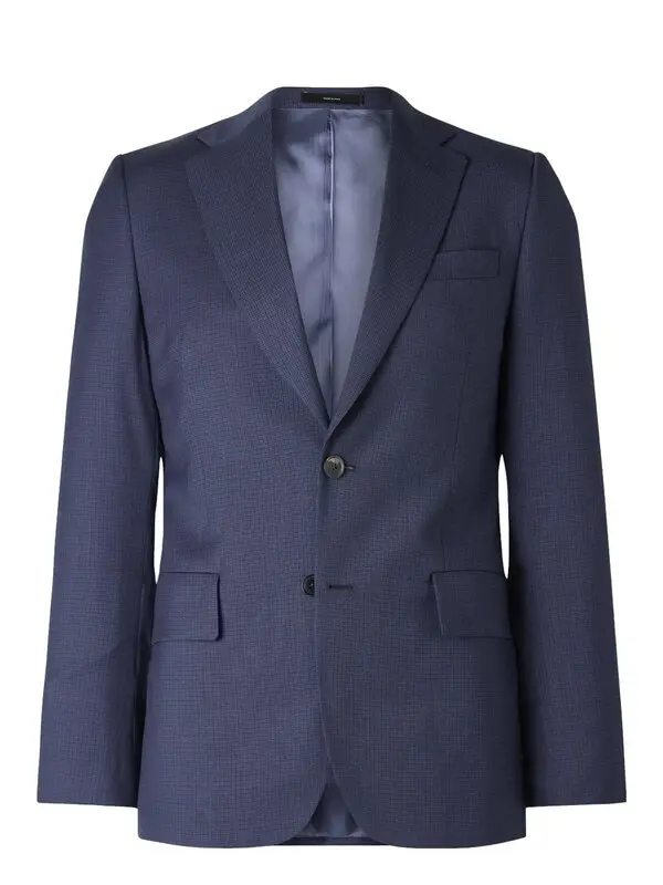 Paul Smith Slim-fit Checked Wool Suit Jacket - Blue