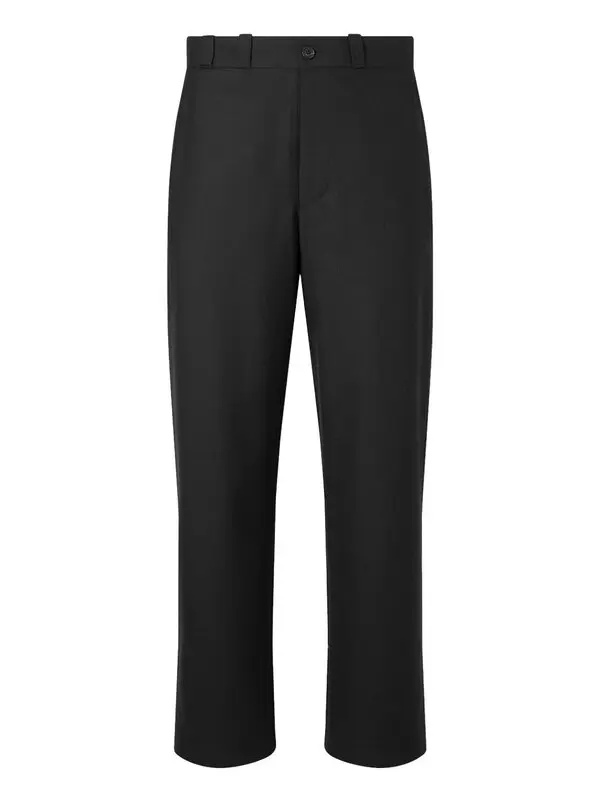 THE ROW Ottis Straight-leg Virgin Wool-flannel Trousers - Black
