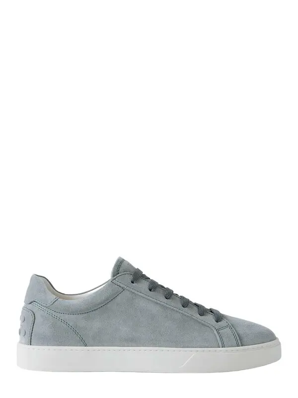 TOD'S Allacciata Cassetta Rubber-trimmed Suede Sneakers - Light Blue