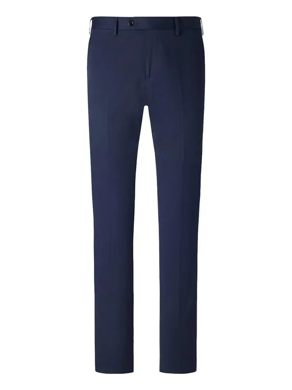 LARDINI Tapered Cotton-blend Twill Trousers - Blue
