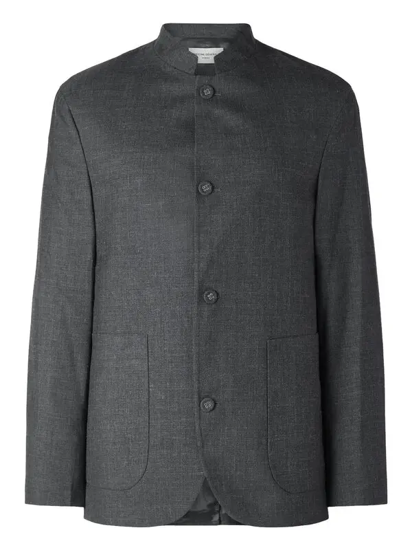Officine Générale Meryl Wool, Silk, And Linen-blend Jacket - Gray