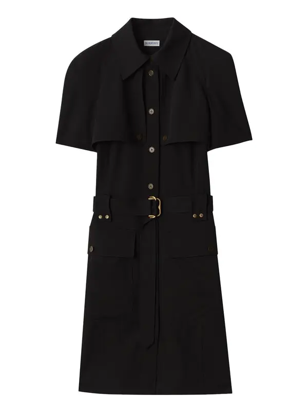 Burberry Wool Trench Mini Dress - Black