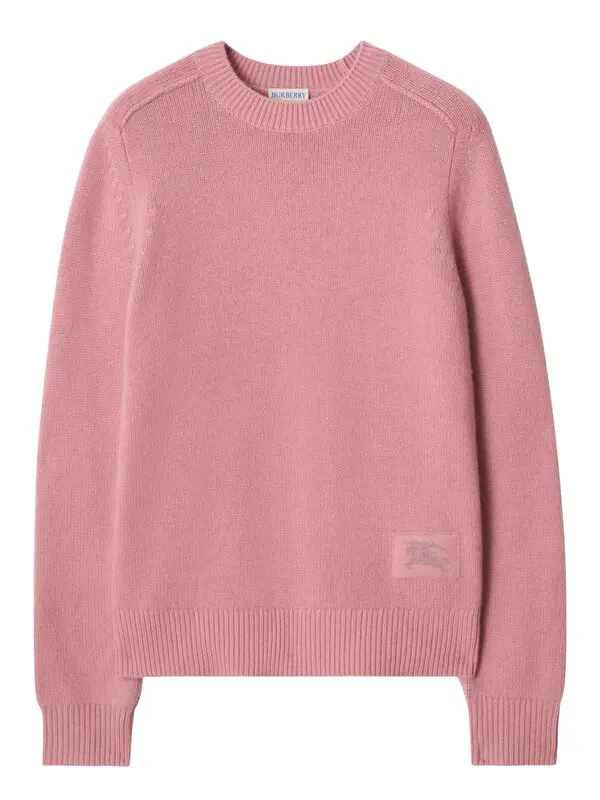 Burberry Cashmere Sweater With Equestrian Knight Design - Pink