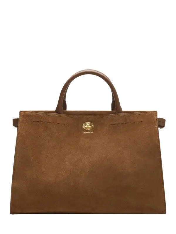 Burberry Medium Suede Cotswolds Tote - Brown