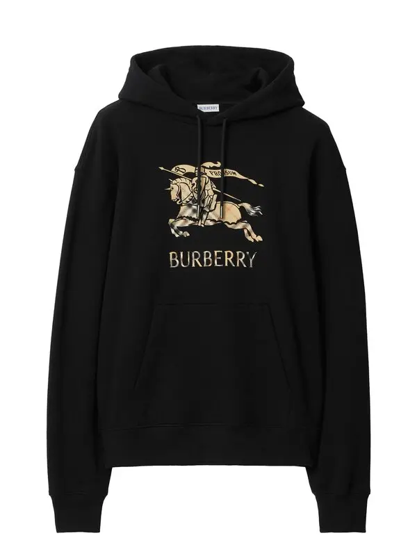 Burberry Cotton Logo Ekd Slim Hoodie - Black