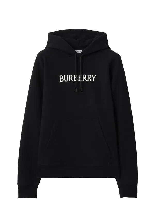 Burberry Cotton Logo Hoodie - Black