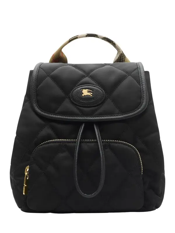 Burberry Mini Quilted Horseshoe Backpack - Black