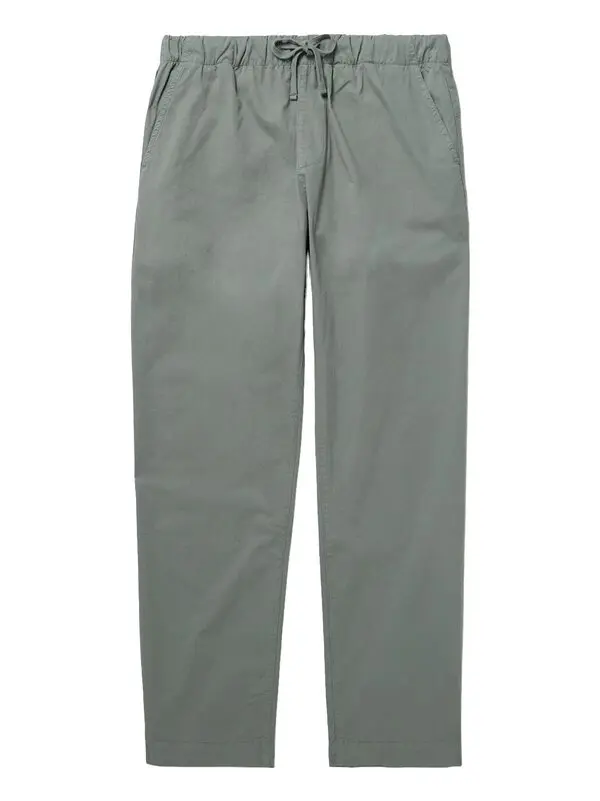 Hartford Joggy Straight-leg Cotton Trousers - Green