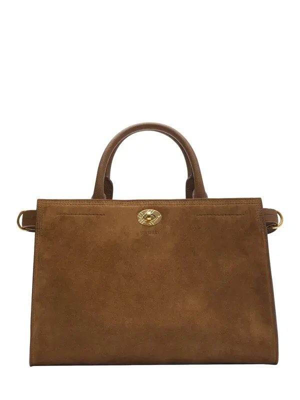 Burberry Small Suede Cotswolds Tote Bag - Brown