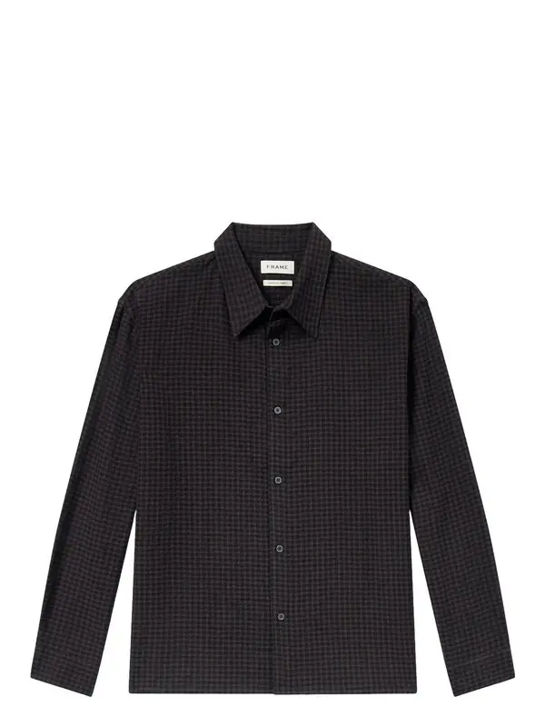 FRAME Checked Cotton And Wool-blend Shirt - Blue
