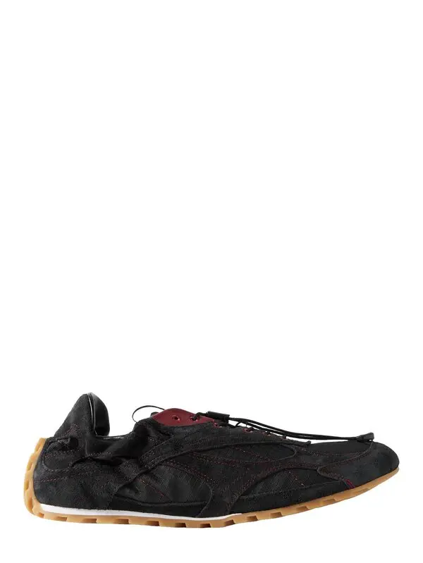 Bottega Veneta Orbit Flash Ripstop-trimmed Suede Sneakers - Black