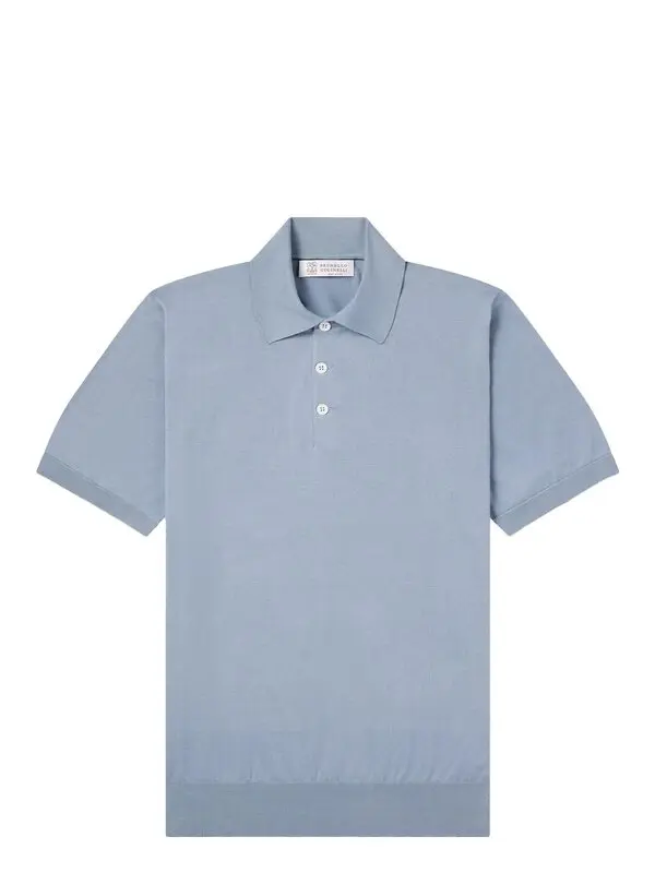 Brunello Cucinelli Cotton Polo Shirt - Blue
