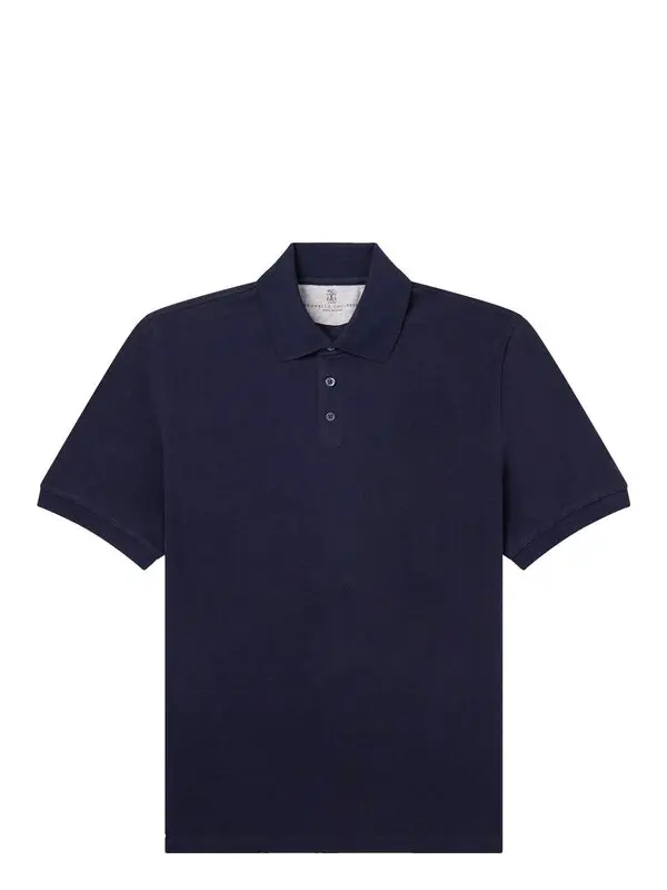 Brunello Cucinelli Cotton-piqué Polo Shirt - Blue