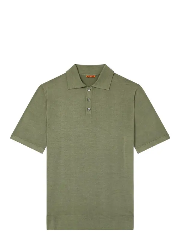 Barena Venezia Marco Merino Wool Polo Shirt - Green