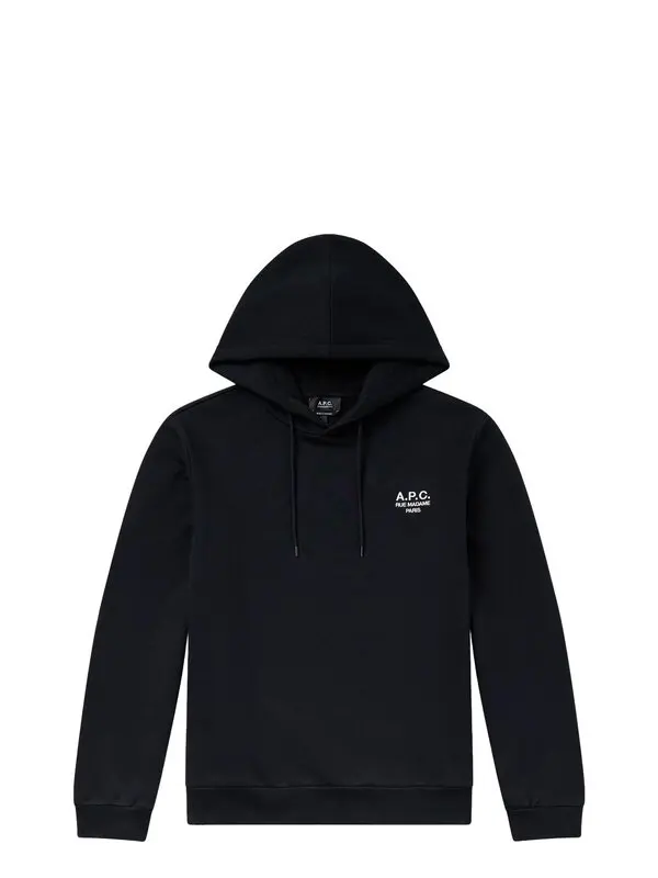 A.p.c. Standard Logo-embroidered Hoodie - Black