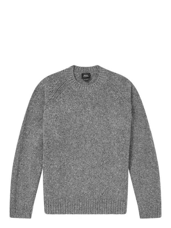 A.p.c. Harris Flecked Virgin Wool Sweater - Gray