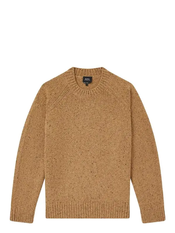 A.p.c. Harris Flecked Virgin Wool Sweater - Brown