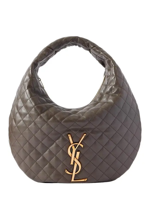 Saint Laurent Icare Matelassé Leather Tote - Gray