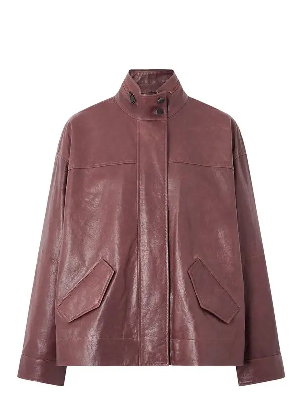 Simkhai Hartley Paneled Textured-leather Jacket - Brown