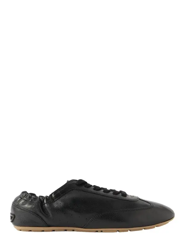 Saint Laurent Lewis Leather Sneakers - Black