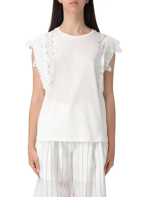 Liu Jo Embellished Lace T-shirt - White