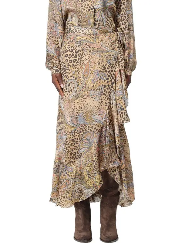 Etro Printed Wrap Skirt - Brown