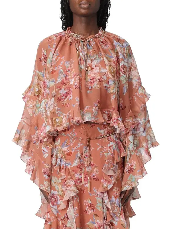 Zimmermann Floral Print Top - Pink