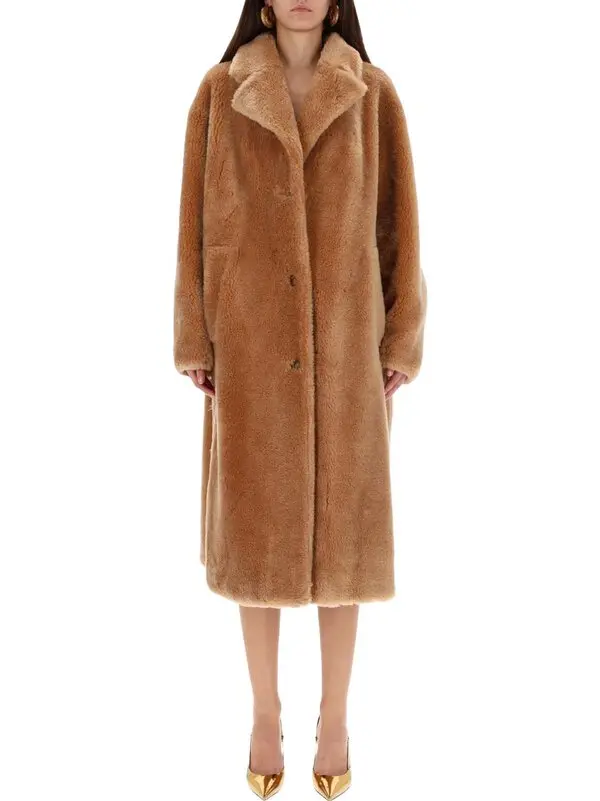 STAND STUDIO Fur Coat - Beige