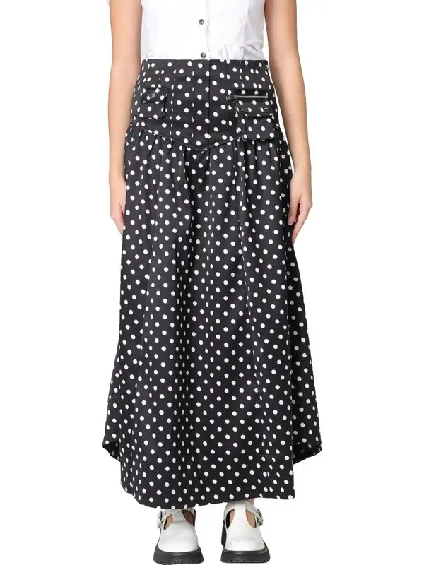 GANNI Polka Dot Maxi Skirt - Black