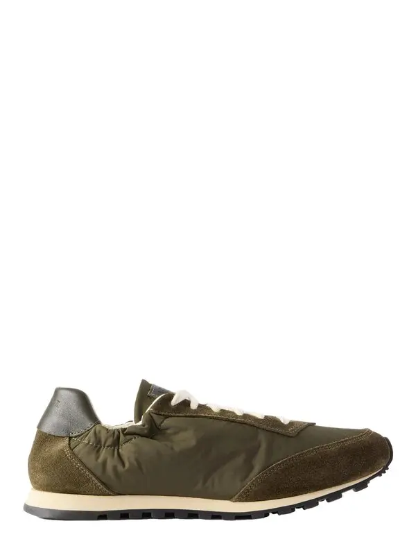 Le Monde Beryl Suede And Leather-trimmed Sneakers - Green