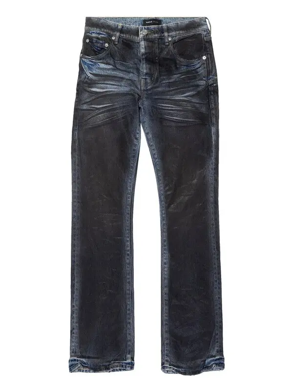 PURPLE BRAND Dirty Coated Flare Jeans - Black