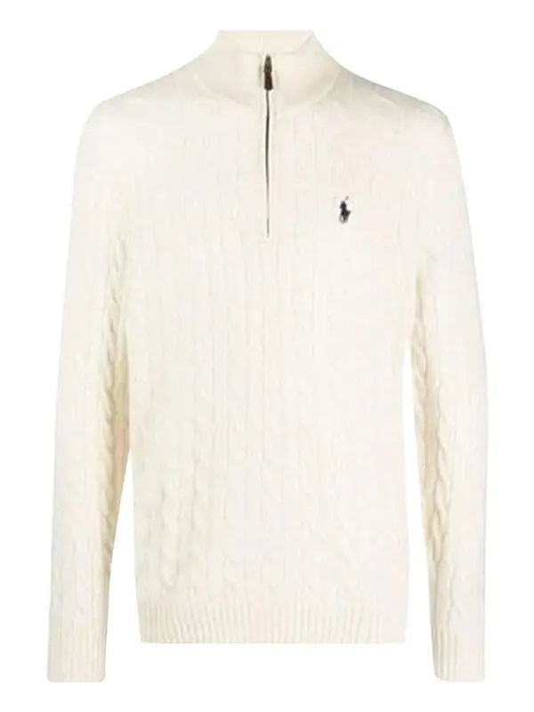 Polo Ralph Lauren Long Sleeve Knit Zip Sweater - Tan