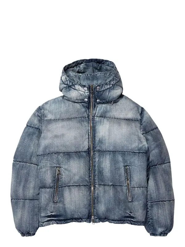 PURPLE BRAND Denim Puffer Jacket - Blue