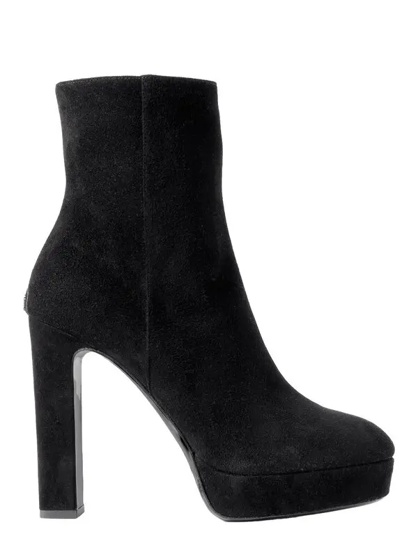 JIMMY CHOO Marene 120 Suede Platform Ankle Boots - Black