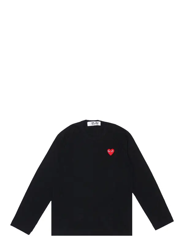 Play Comme Des Garcon Heart Emblem Long-sleeve Shirt - Black