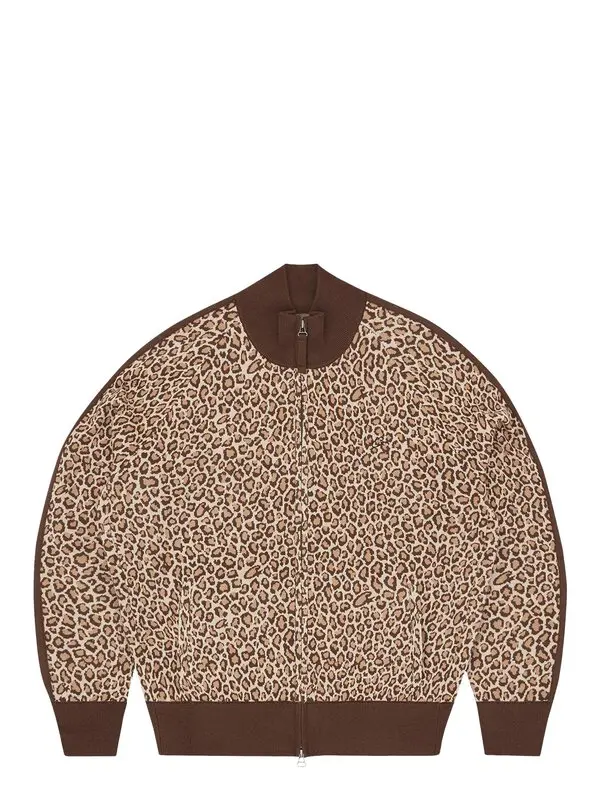 CORTEIZ Vvs Leopard Jacquard Knit Zip Up - Brown