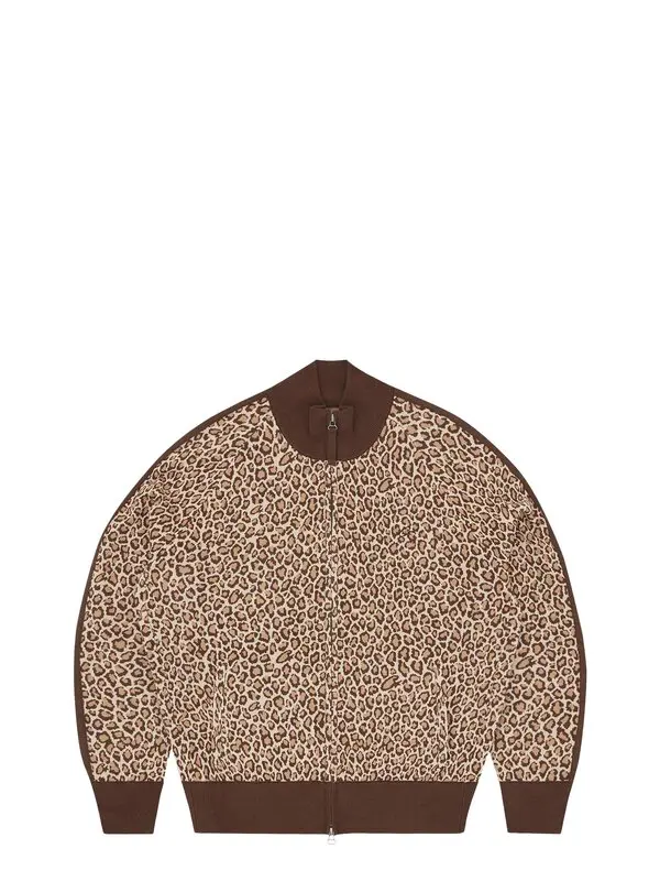CORTEIZ Vvs Leopard Jacquard Knit Zip Up - Brown