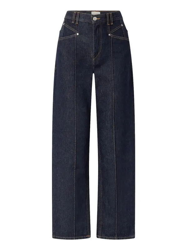 Isabel Marant Drolane Paneled Straight Jeans - Blue