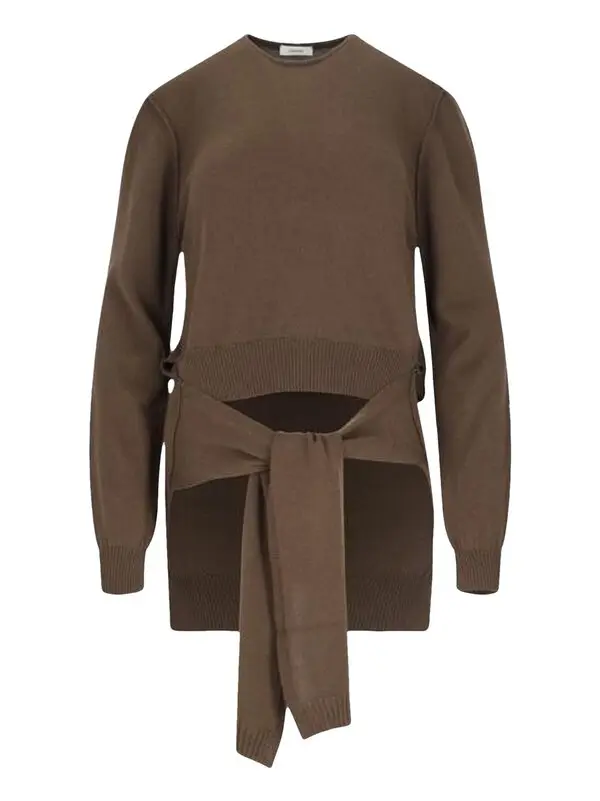 LEMAIRE Trompe L'oeil Crewneck Jumper - Brown