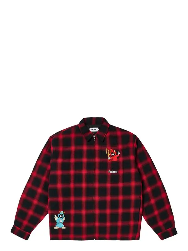 PALACE Zip Up Shirt - Red