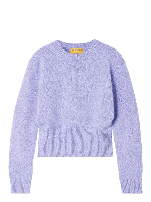 Guest In Residence Alina Mélange Cashmere And Silk-blend Sweater - Purple