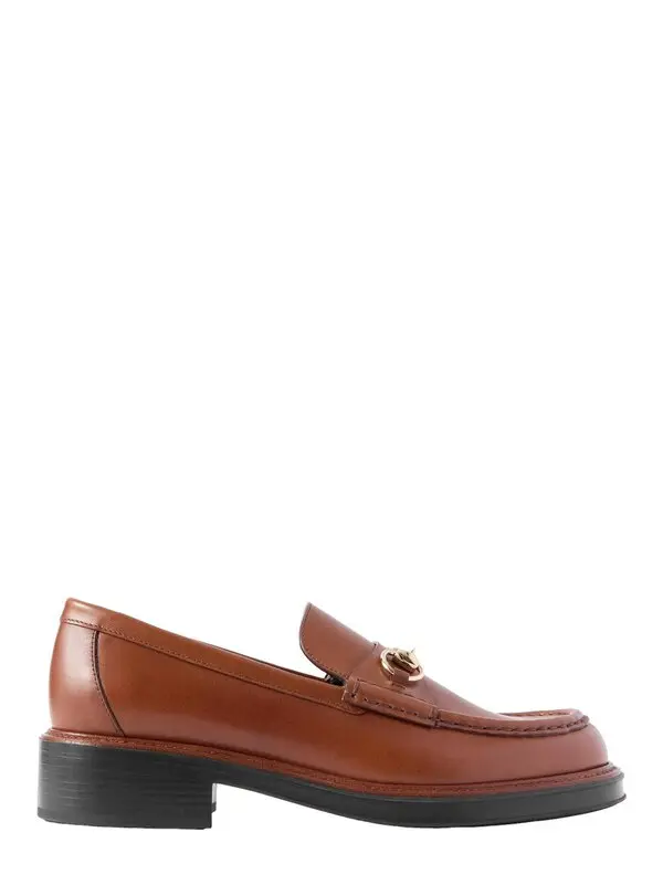 Gucci Horsebit-detailed Leather Loafers - Brown